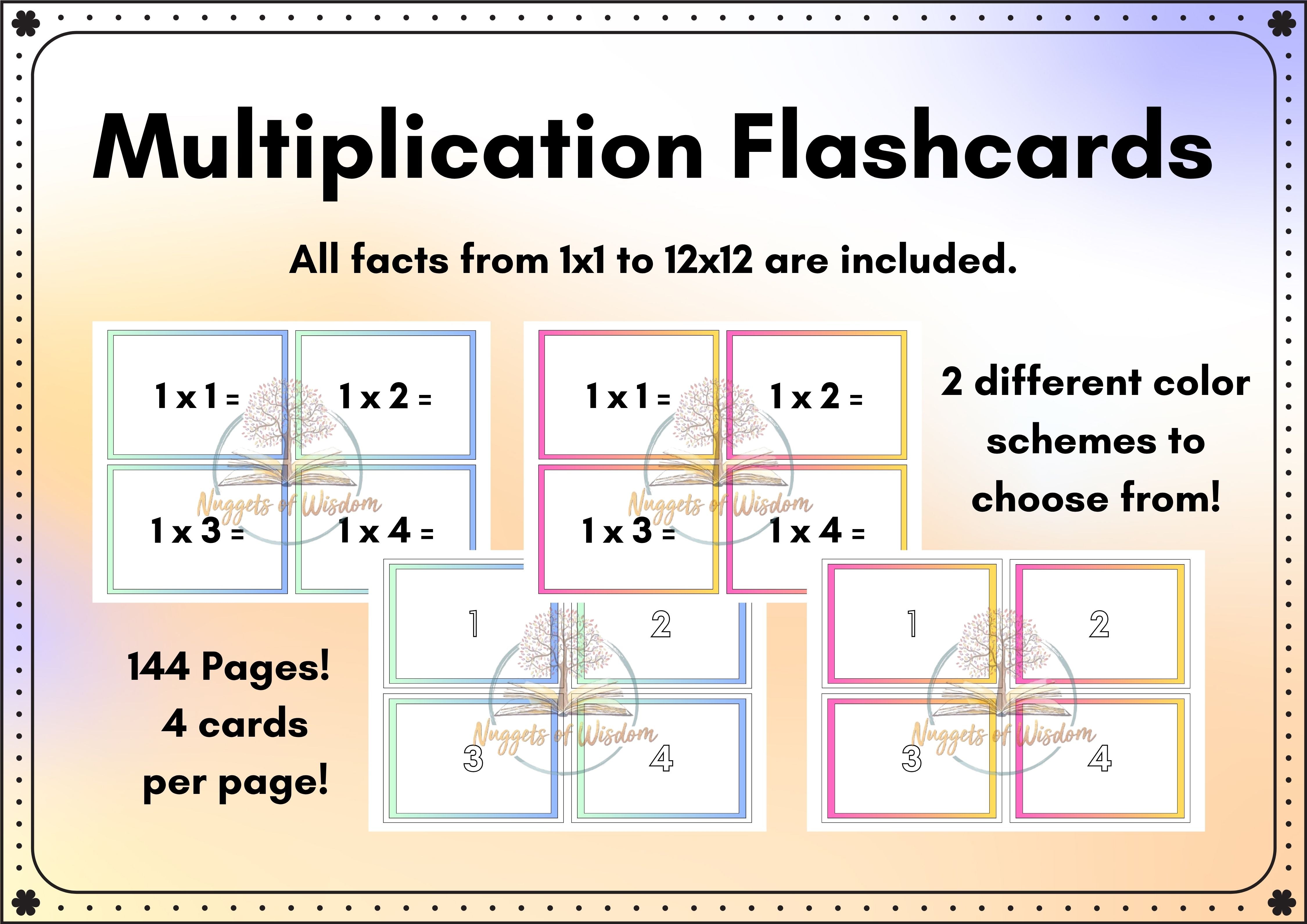 🧮 Multiplication Flashcards | Printable Math Facts 1–12 | Homeschool ...
