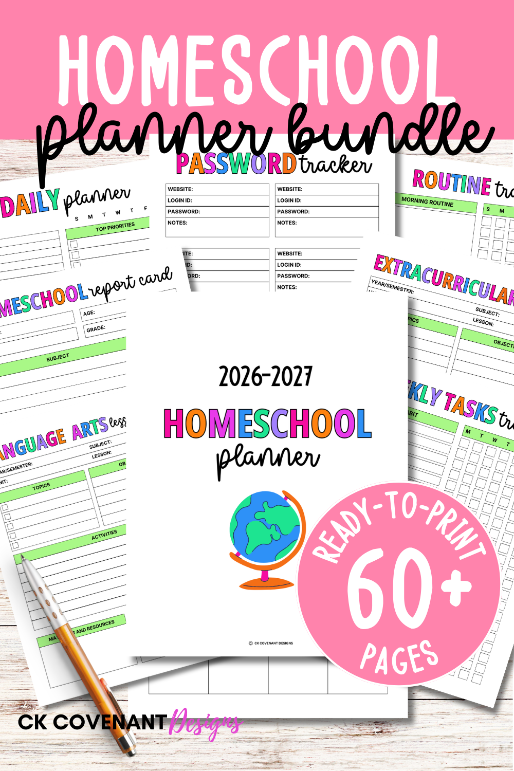 Printable Homeschool Planner Bundle – Nuggets of Wisdom