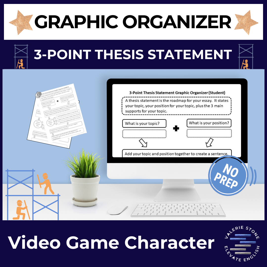 3-Point Thesis Statement Graphic Organizer: Video Game Character ...