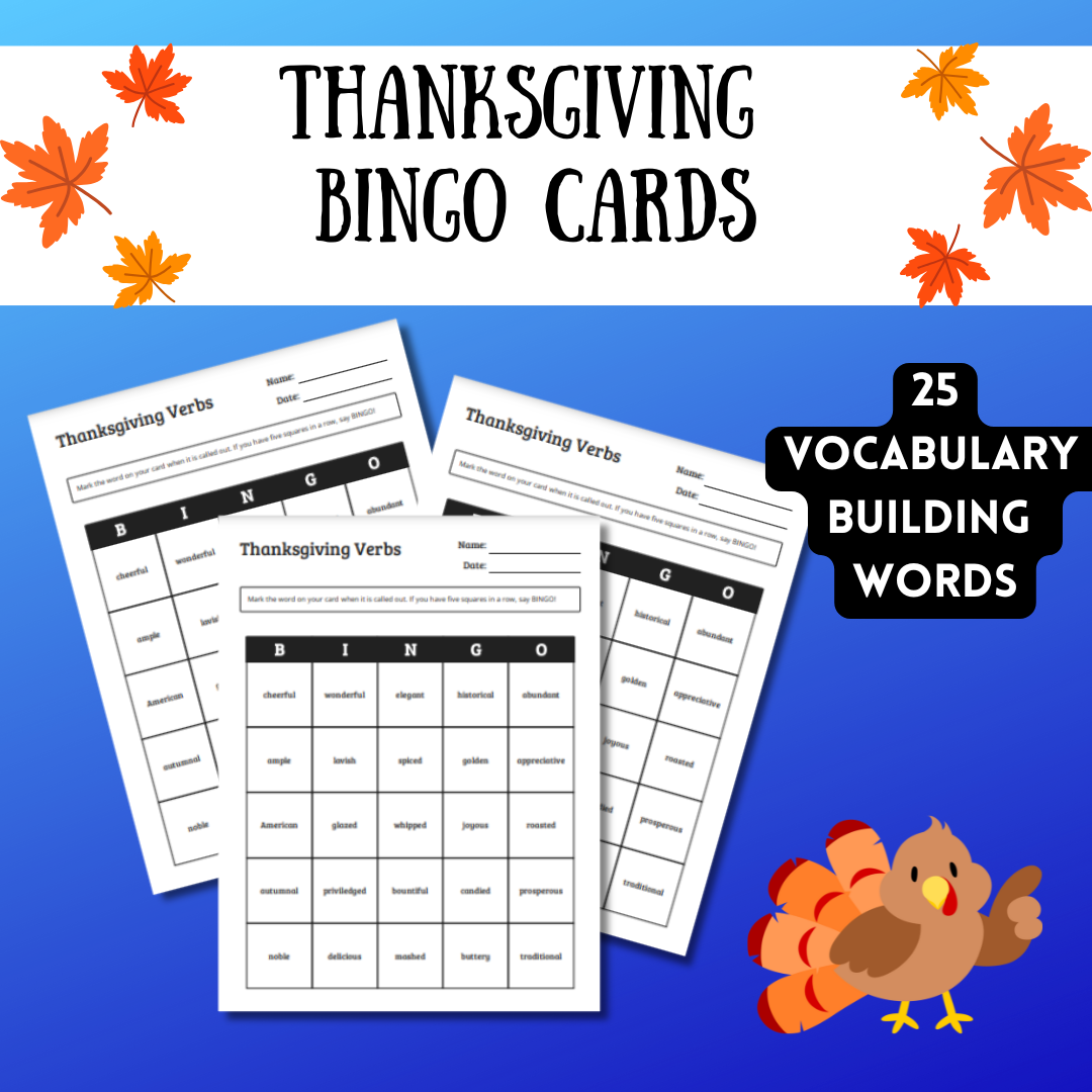 Thanksgiving Verbs : Vocabulary Bingo – Nuggets of Wisdom