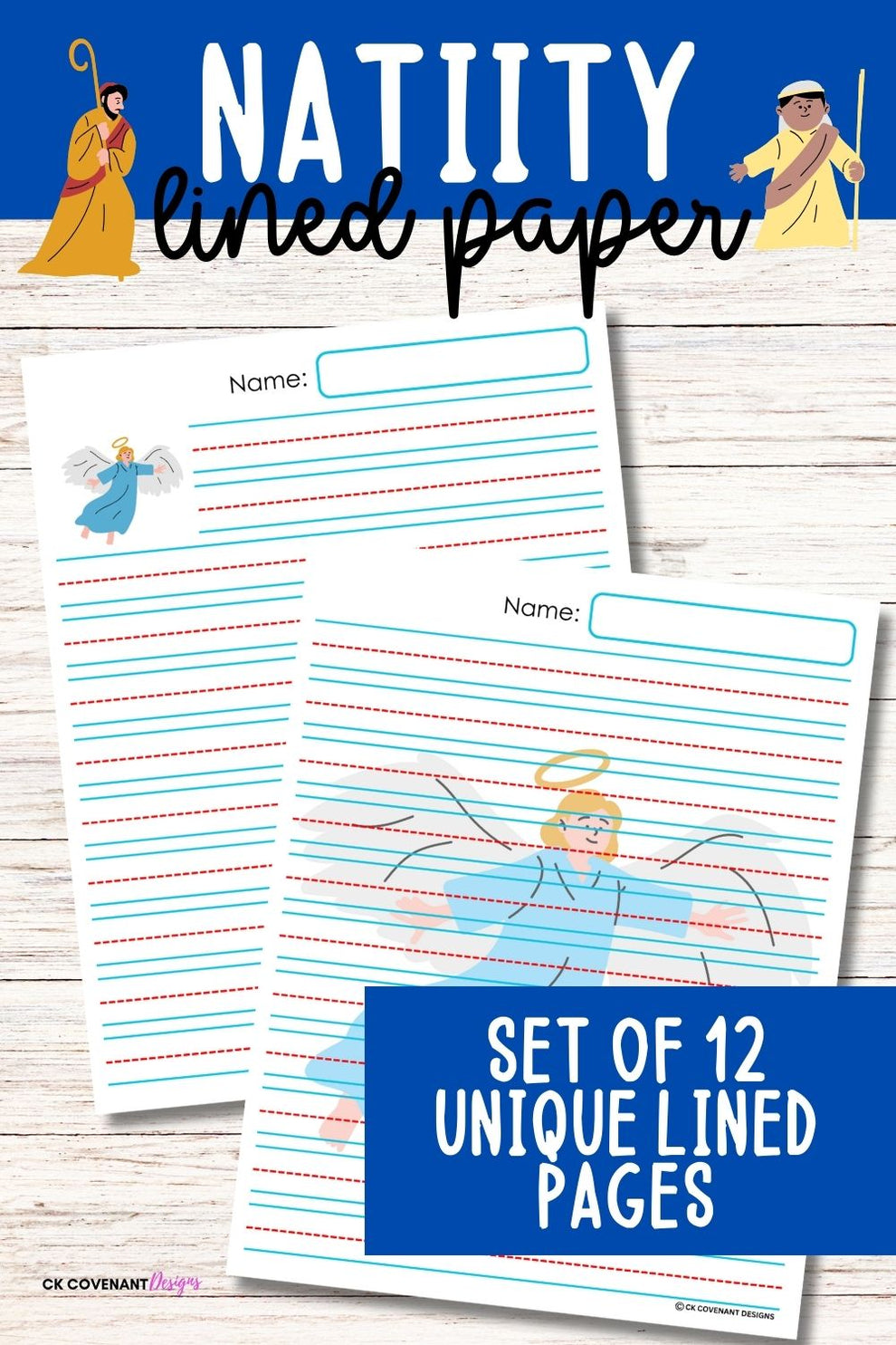 Nativity Lined Writing Paper – Nuggets of Wisdom