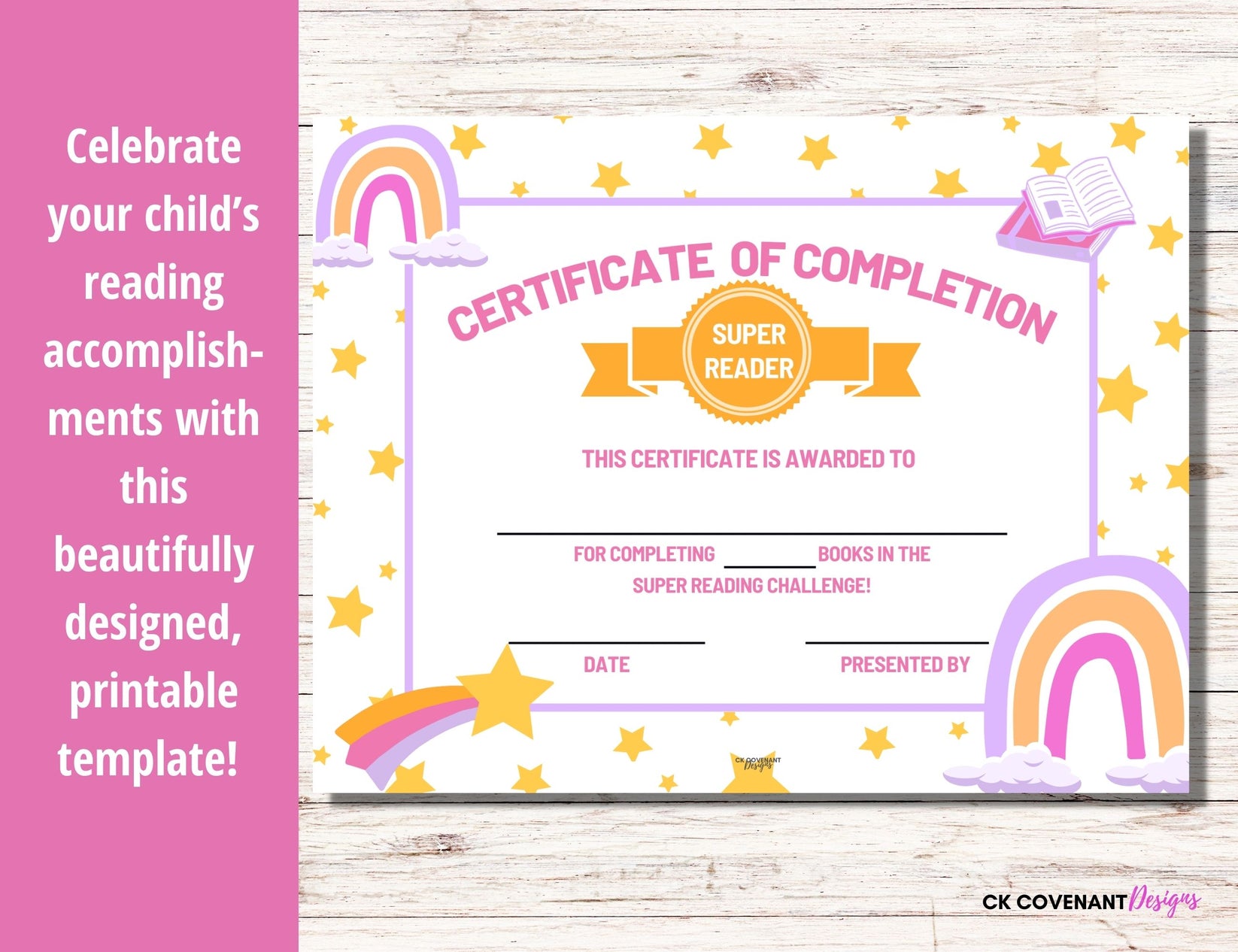 Reading Certificate - Boho Rainbow – Nuggets of Wisdom