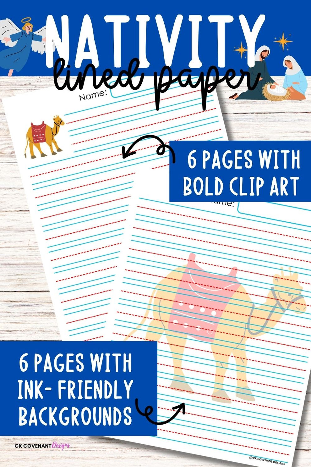 Nativity Lined Writing Paper – Nuggets of Wisdom