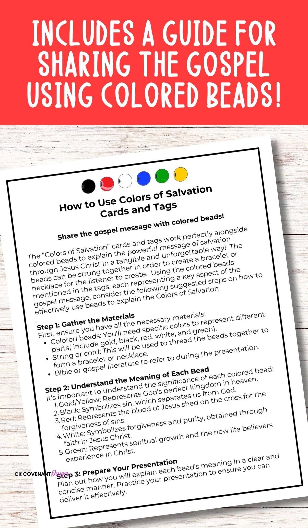 “Colors of Salvation” Gospel Evangelism Bundle – Nuggets of Wisdom