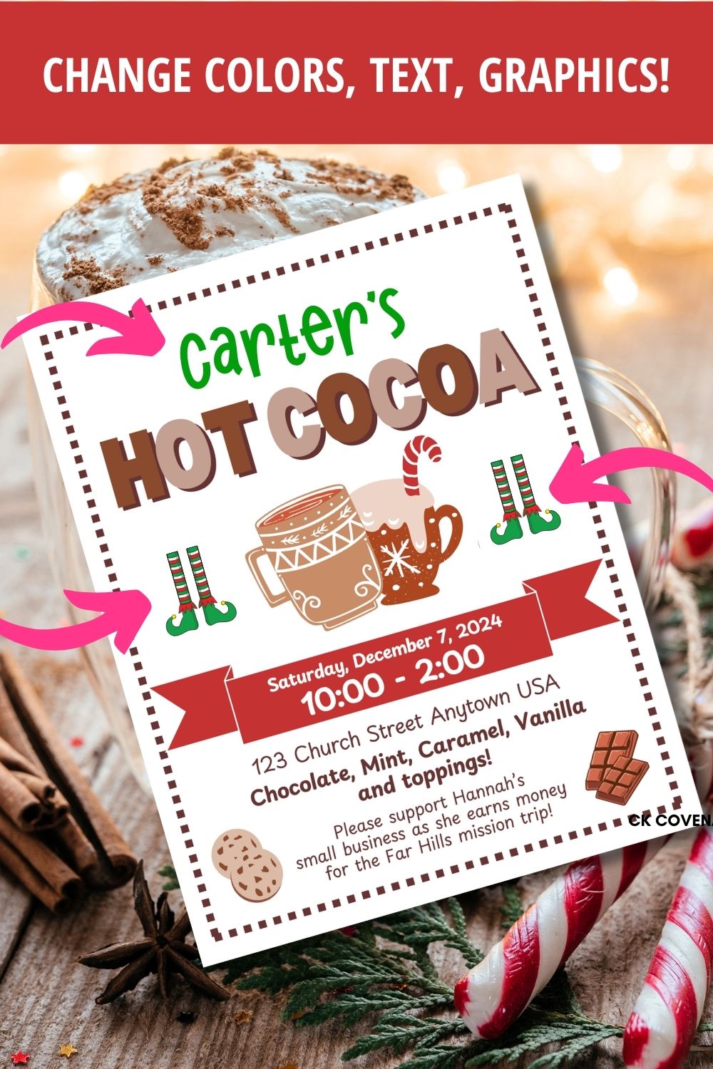 Hot Chocolate Sale Flyer and Price List - Fully Customizable Canva Tem ...