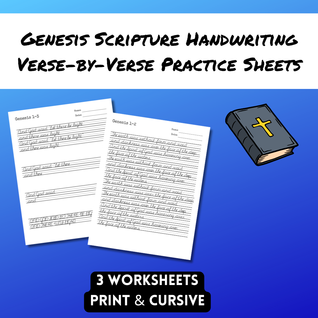 Genesis Verse-by-Verse Handwriting Practice – Nuggets of Wisdom