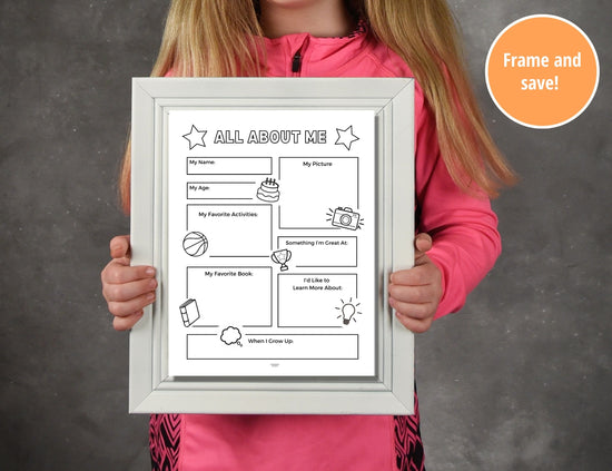 All About Me Activity - Black and White – Nuggets of Wisdom