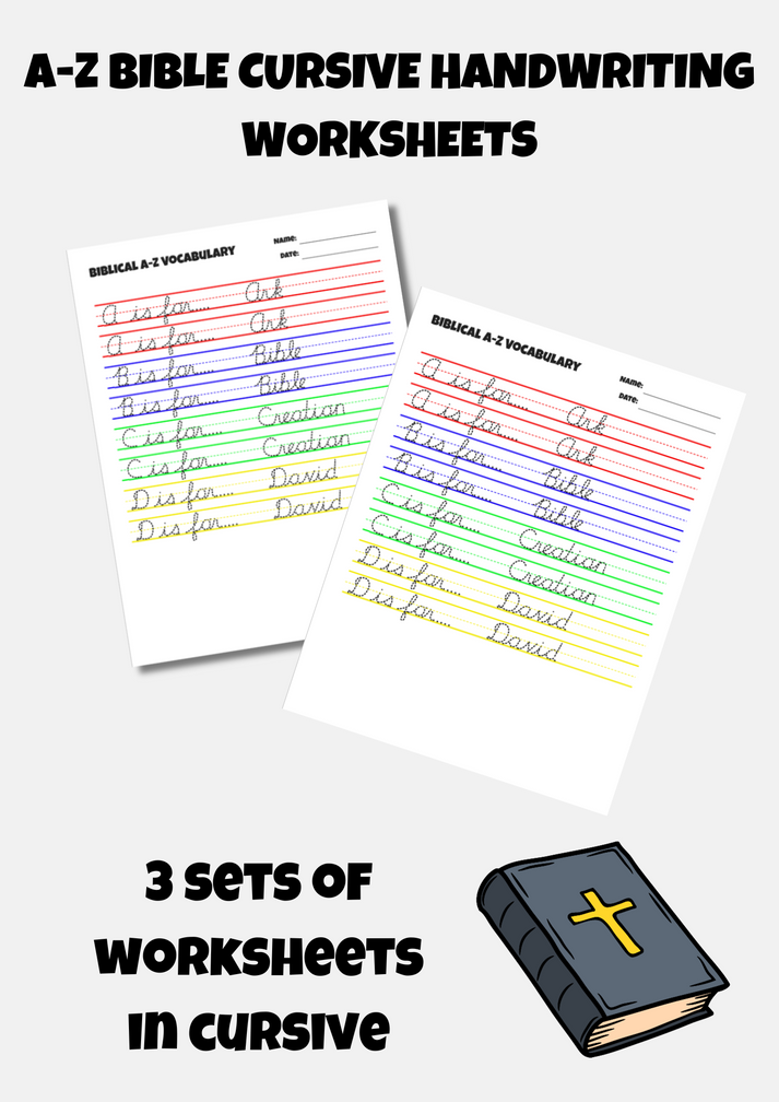 A-Z Bible Cursive Handwriting Worksheets – Nuggets of Wisdom
