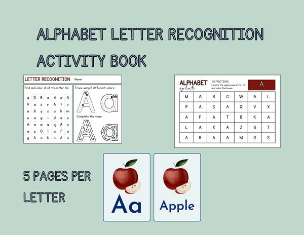 Alphabet Letter Recognition Activity Workbook – Nuggets of Wisdom