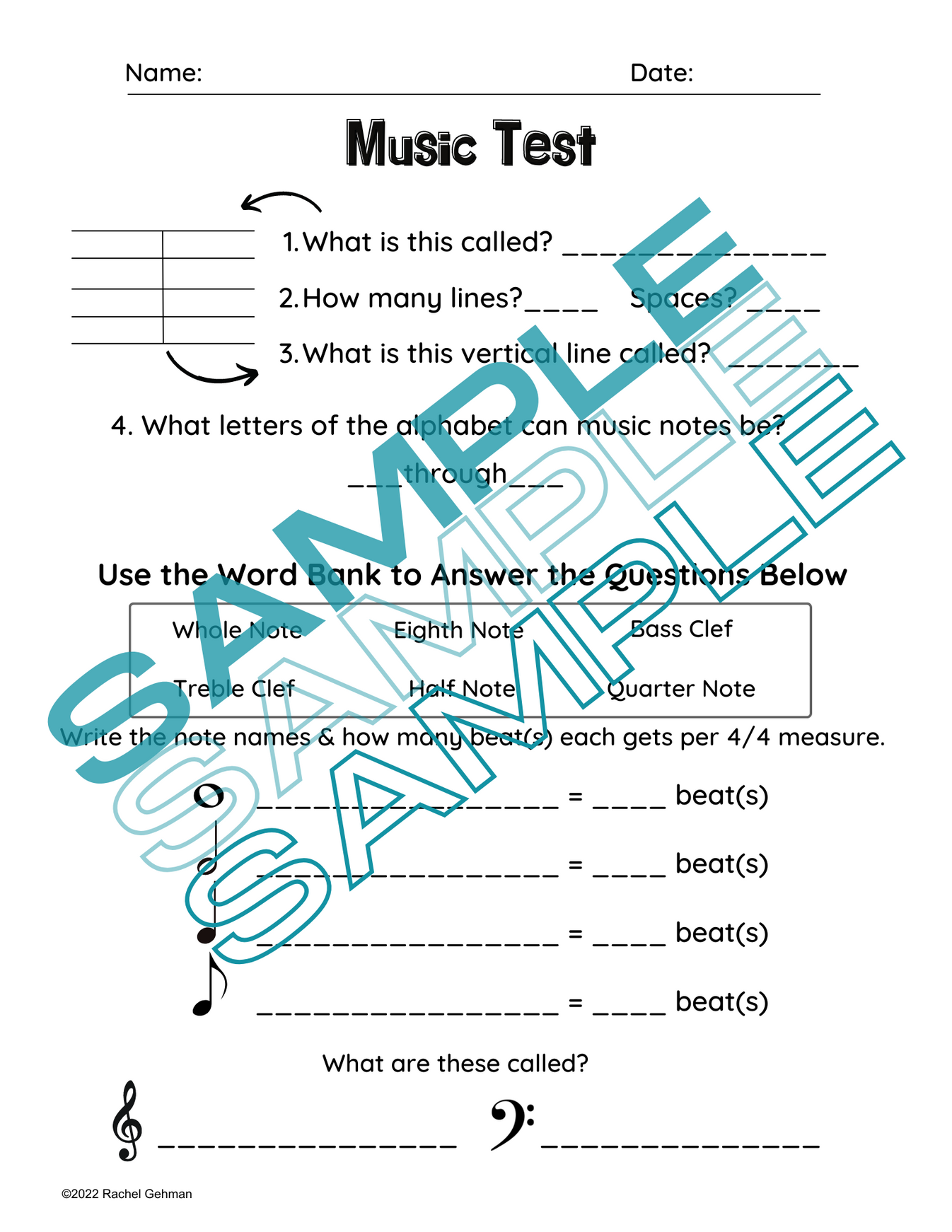 Music Test for Grades 1-3 – Nuggets of Wisdom