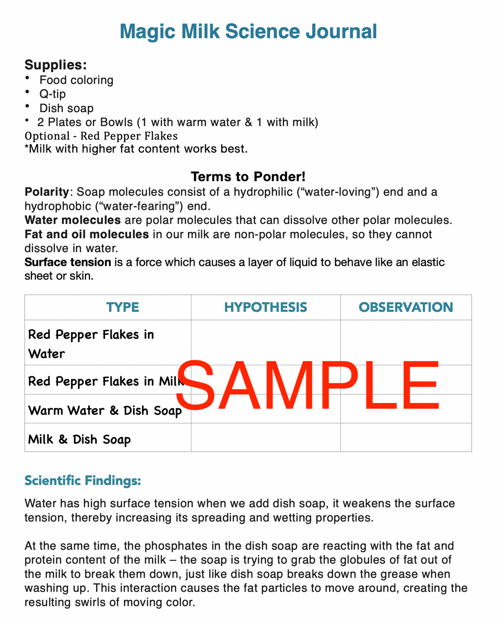 2-in-1 Magic Milk Science Experiment Journal & Step-By-Step Instructio ...