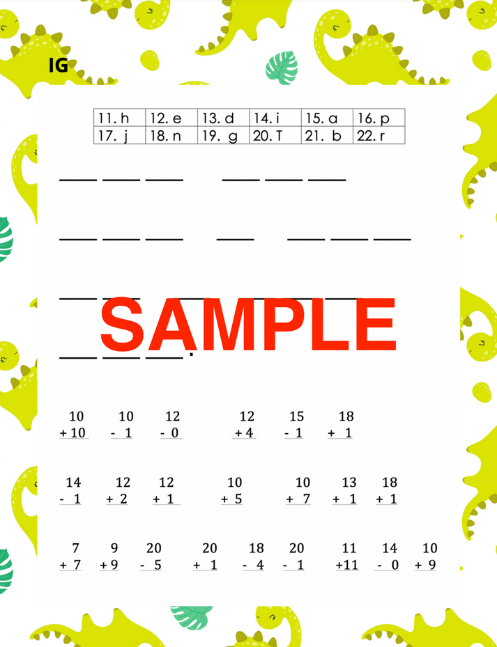 CVC Word Families Secret Sentences & Double Digit Math – Nuggets of Wisdom
